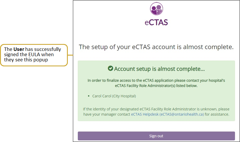 Setting Up an Existing eCTAS User at a New Facility